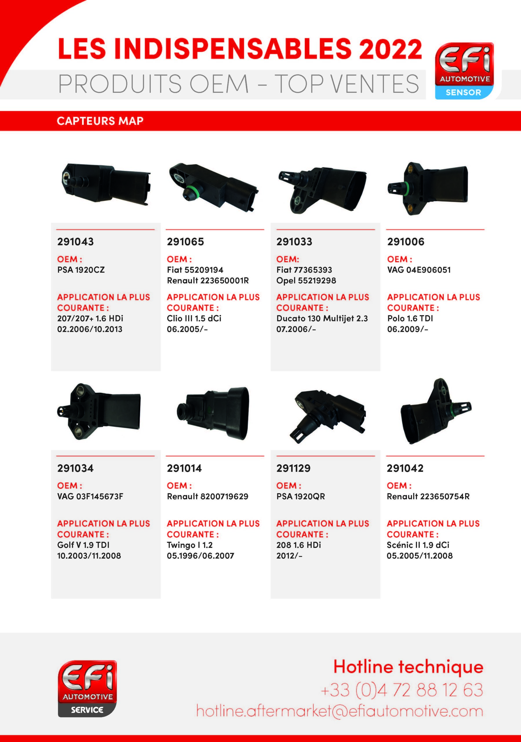 Capteurs de pression MAP - EFI AUTOMOTIVE SERVICE