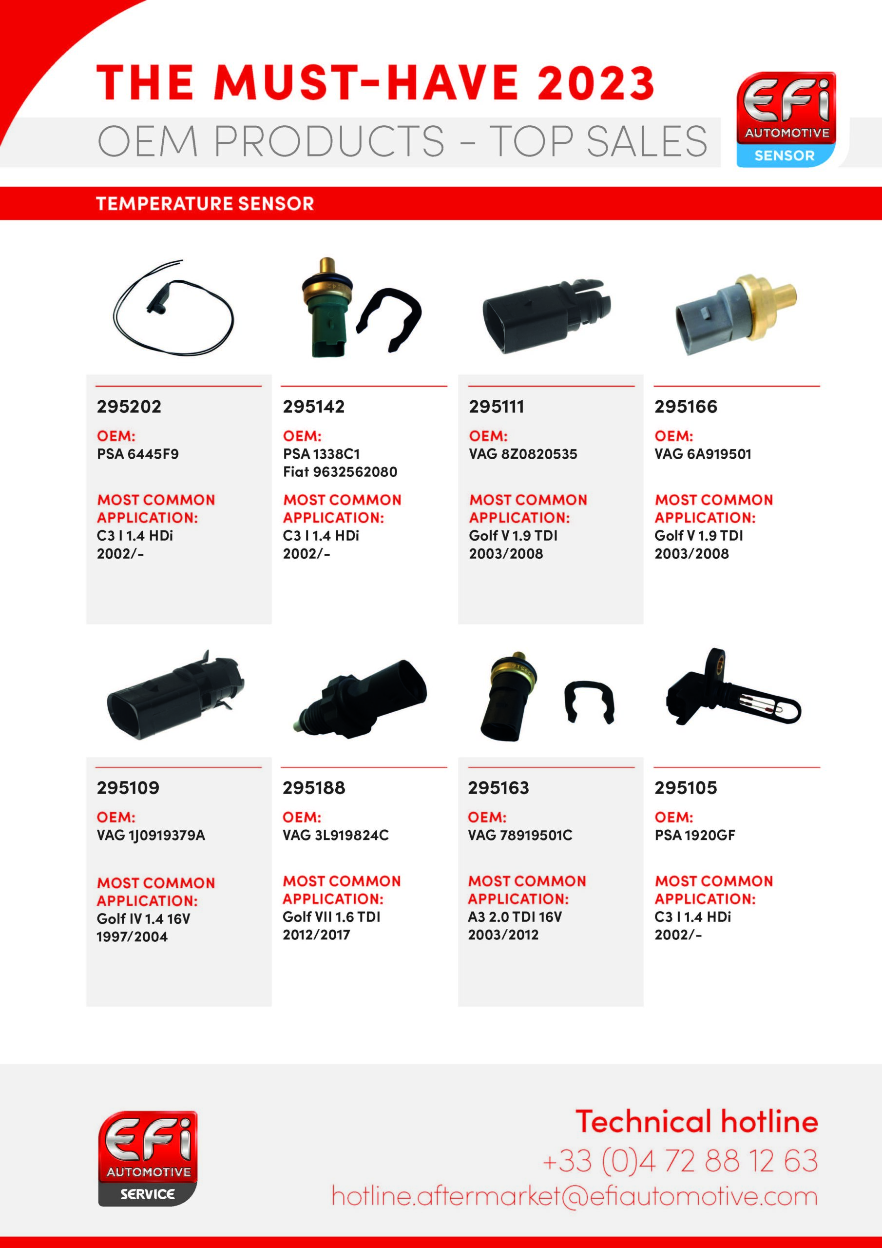 Temperature sensors - EFI AUTOMOTIVE SERVICE